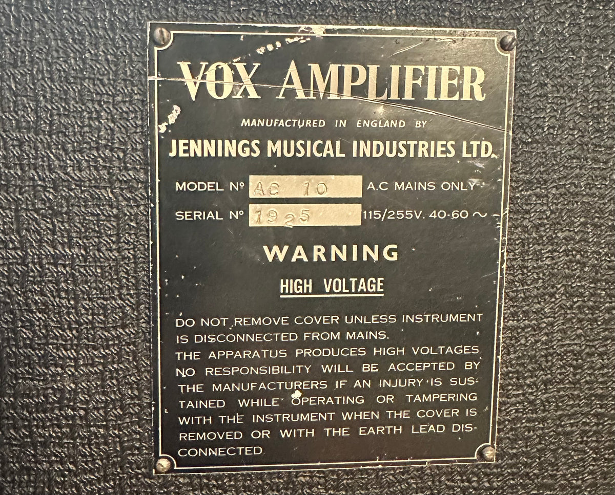 VOX AC-10 JMI Era – Jimmy Wallace Guitars